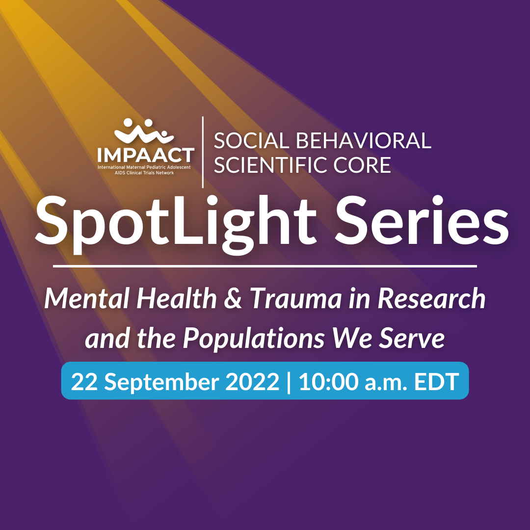 Social Behavioral Scientific Core (SBSC) SpotLight Series September ...